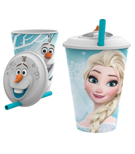 Copo FROZEN 55836 Com Palhinha e Tampa 430ML | PapeLeiria