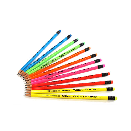 Lápis Carvão N.º2 HB LYRA Neon C/Borracha | PapeLeiria