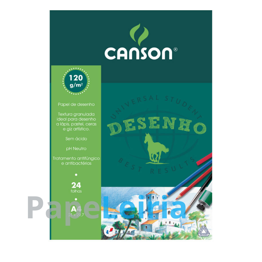 Bloco Desenho A4 Canson 120gr 24Folhas | PapeLeiria