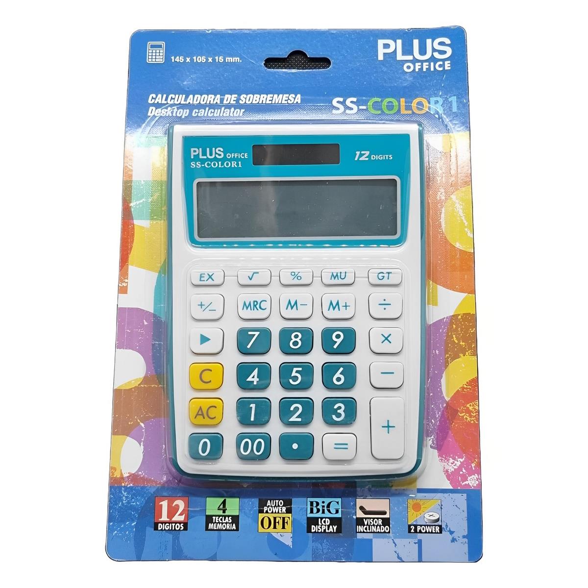 Calculadora PLUS SS-Color 1 Azul | PapeLeiria
